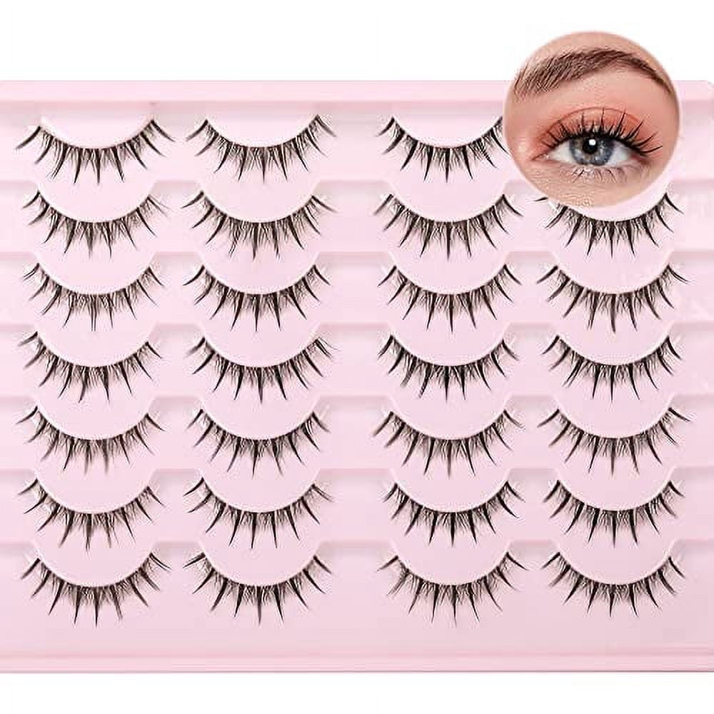 Newcally Manga Lashes Individual Natural Wispy False Eyelashes Spiky ...
