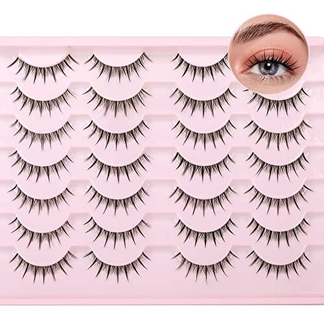 Newcally Manga Lashes Individual Natural Wispy False Eyelashes Spiky ...