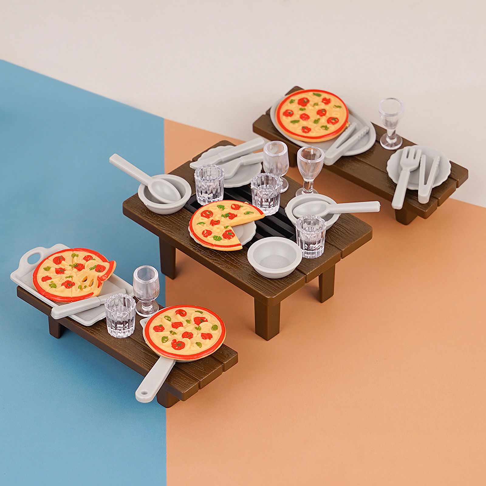 Newce mini barbecue pizza cup suit table chair doll house model ...