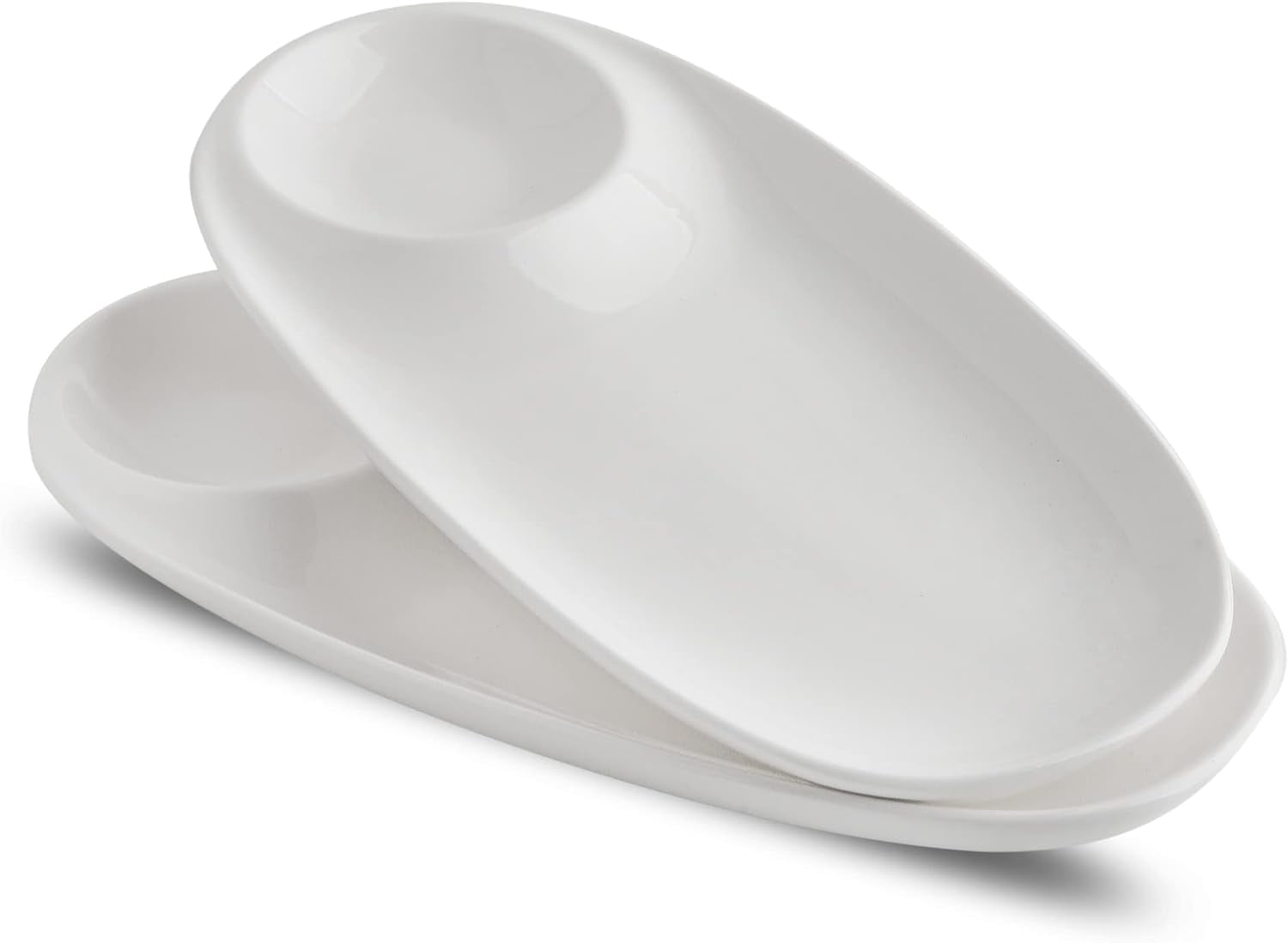 XINLTC Chip and Dip Serving Platter Set, 13 Inch Ceramic Divided Snack ...