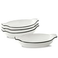 Oval Baking Dish Set for Oven, White Porcelain Small Mini Casserole ...