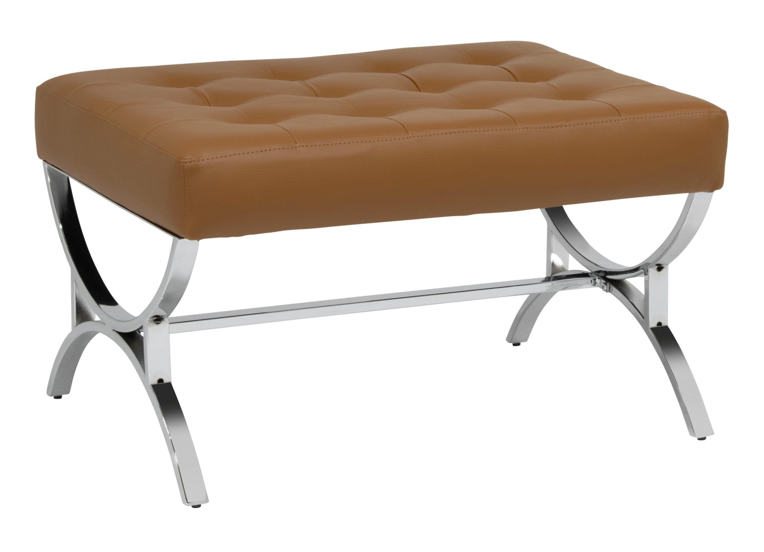 Studio Designs Home Newel Modern Square Ottoman Blended Leather and ...