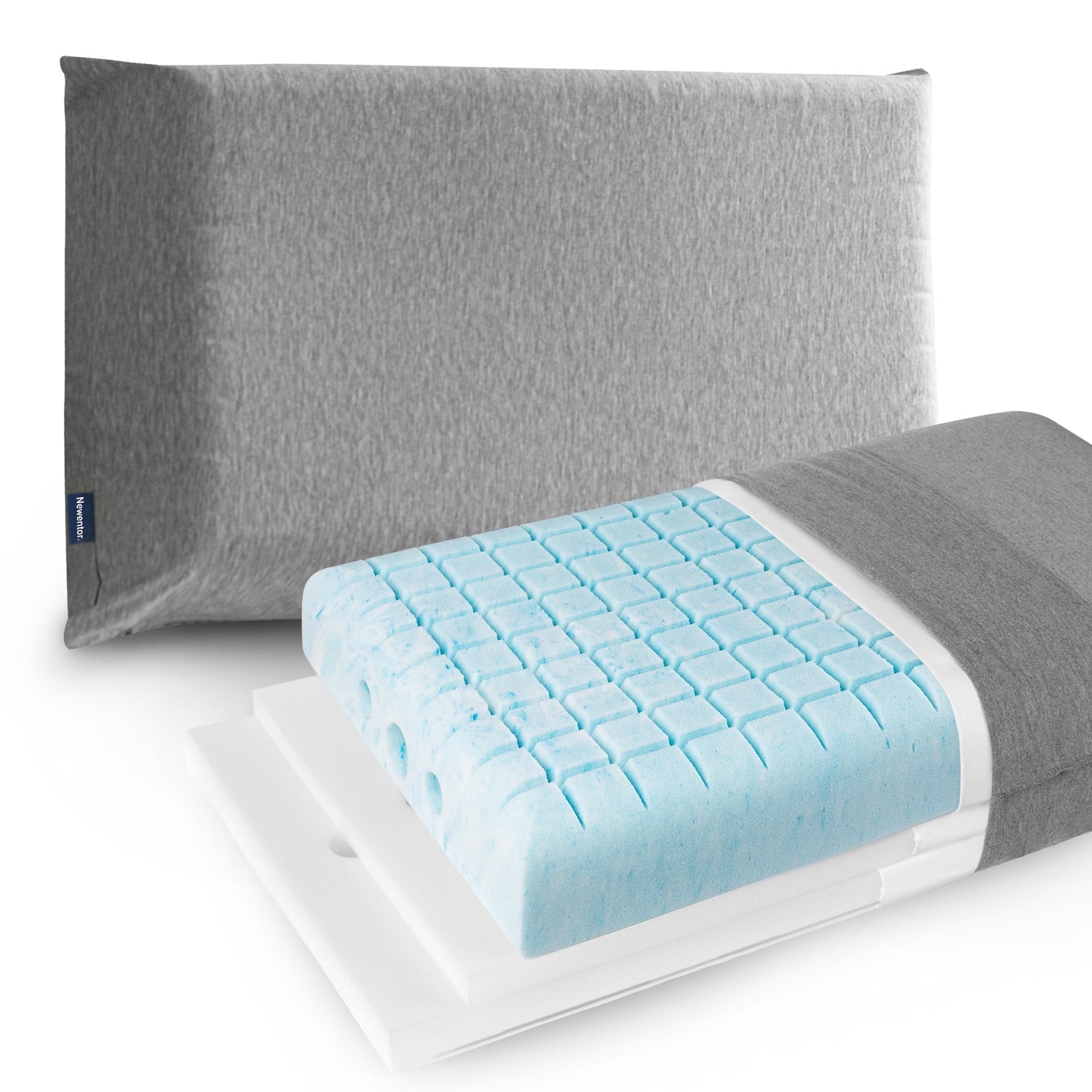 Newentor Adjustable Memory Foam Pillow for Sleeping, Ergonomic ...