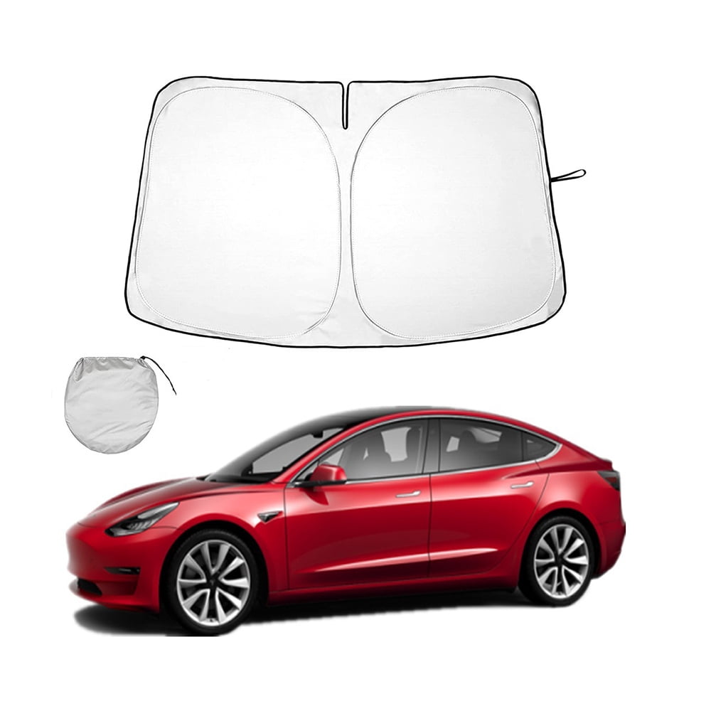 Newest for 2016-2024 Tesla Model Y Model 3 Windshield Sunshade Folding ...
