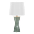 Newest 26" Art Deco Ceramic Table Lamp, Sage Green Twisted Base with ...