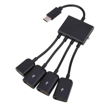 Micro USB OTG 4 Port Hub Power Charging Adapter Cable Supports OTG Hot ...