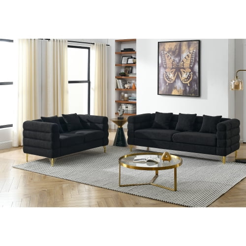 Newest 5-Piece American Streamline Sofa Set in Teddy Fabric for ...