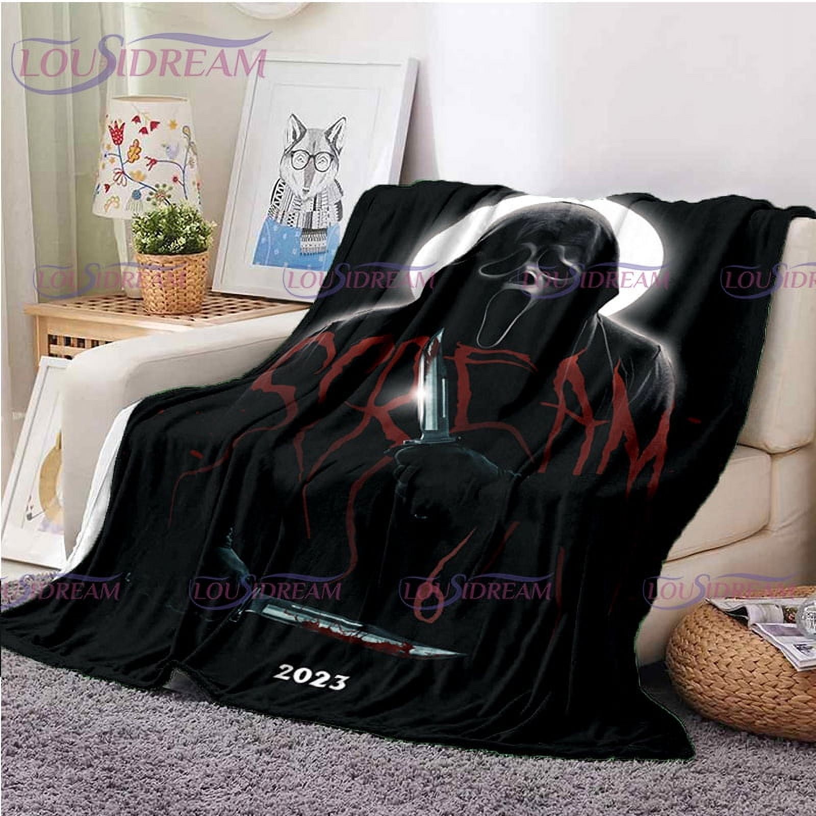 Newest Horror Scream 6 Movies Printed Blanket Warm Thin Blanket Flannel ...