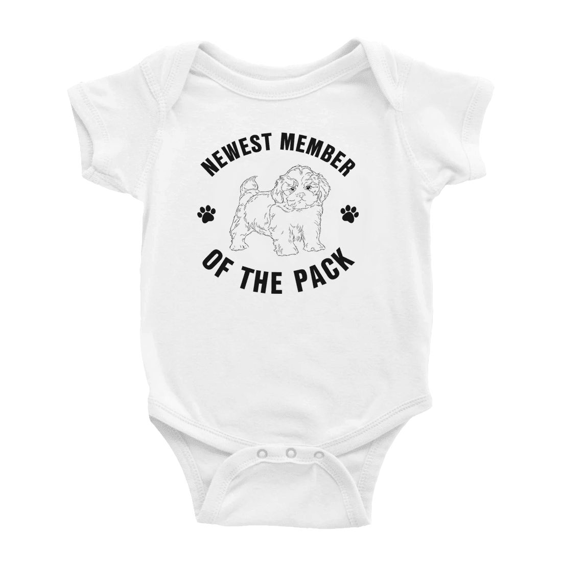 Newest Member of The Pack BoShih Dog Cute Baby Jumpsuits Boy Girl ...