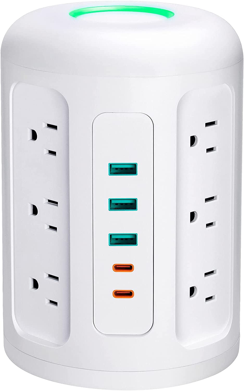Newest PD 20W USB C Power Strip Tower with 12 Widely Spaced AC Outlets, 1500J Surge Protector ...