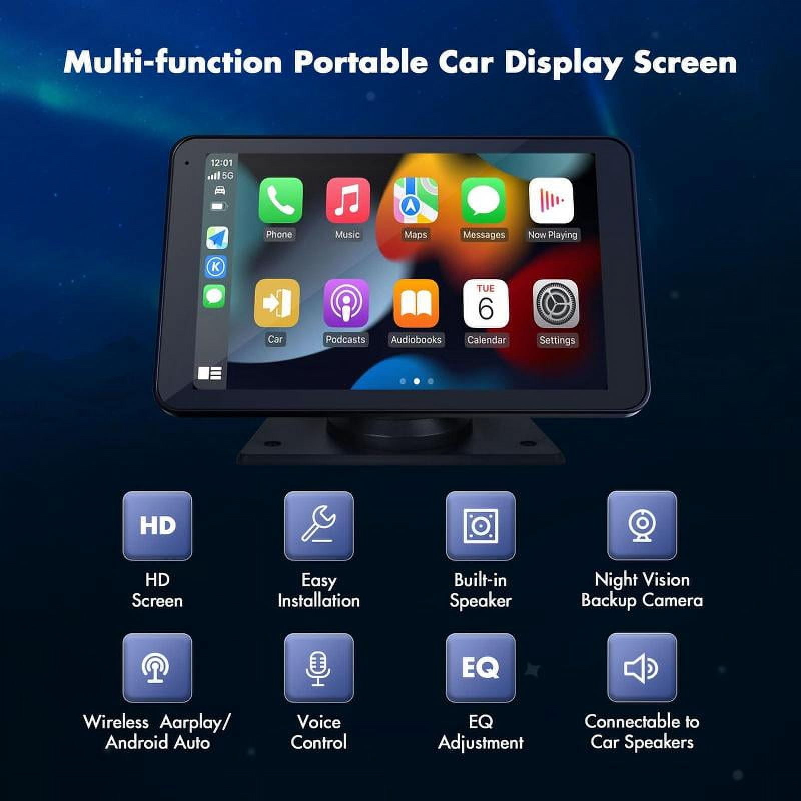 Newest Portable Carplay Screen for Car, 7 Inch IPS Touchscreen Car ...