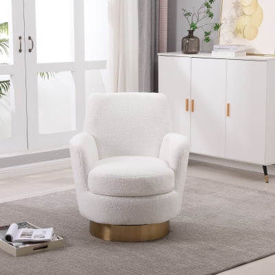 Newest Teddy Accent Chair for Apartments, Swivel Velvet Barrel Chair ...