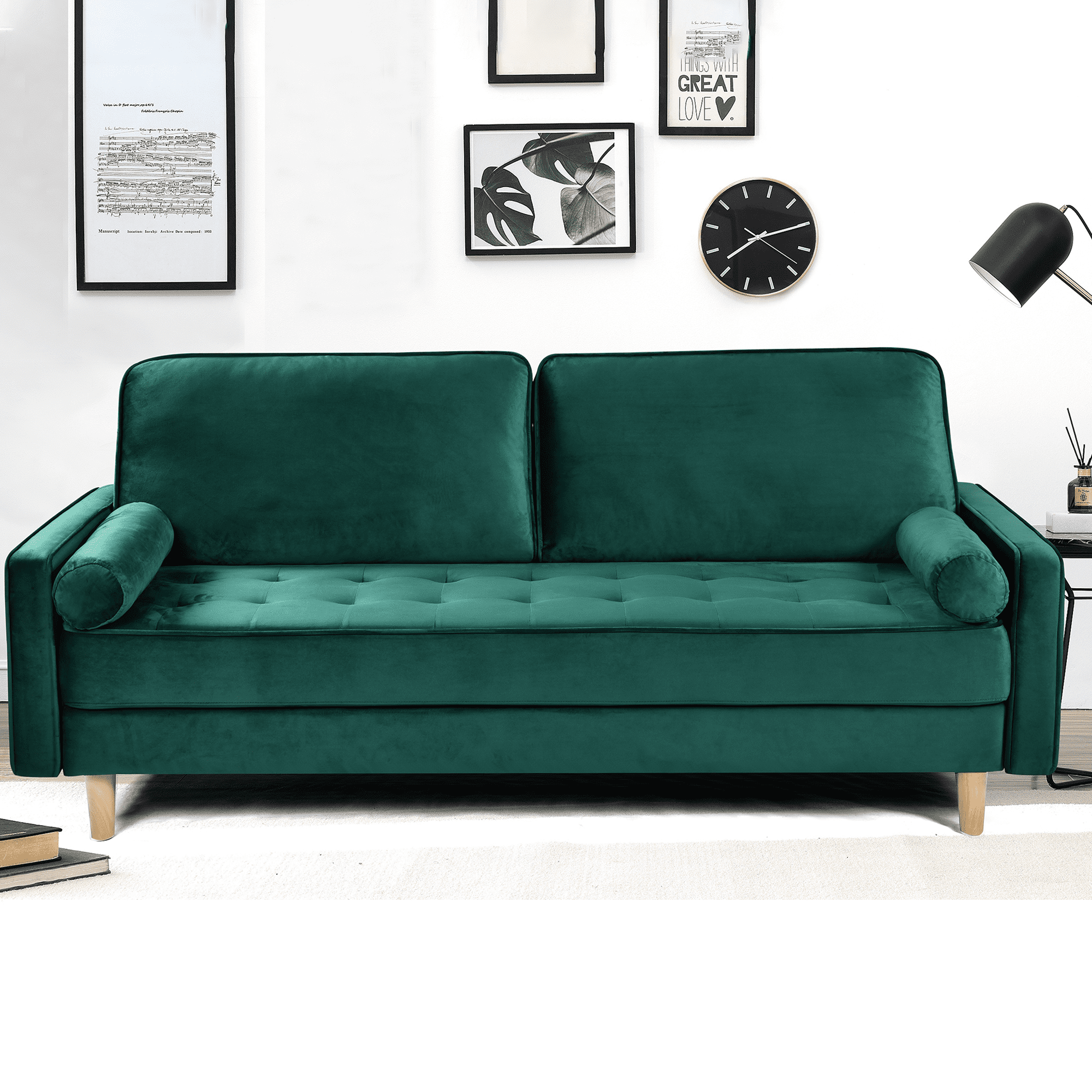 Newest Velvet Modern Small Loveseat Sofa Couch for Living Room,70" W ...