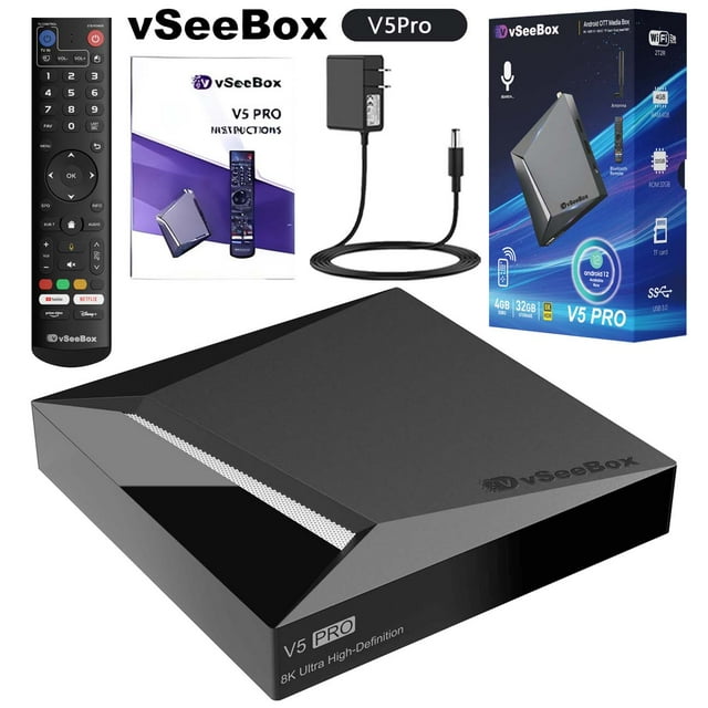 Newest Vseebox V5 Pro Android TV Box 2024-2025 Fully,4G RAM+32G ROM TV ...