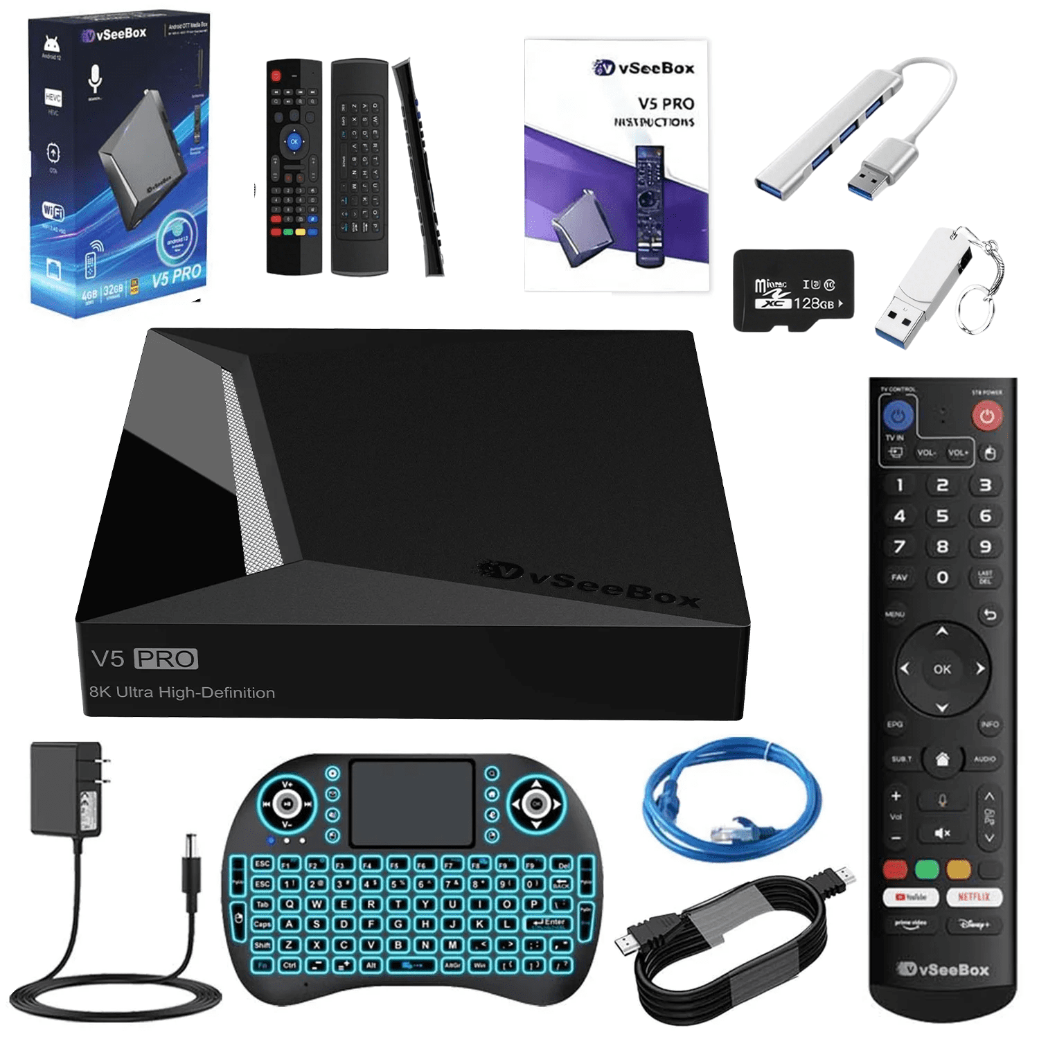 Newest Vseebox V5 Pro Android TV Box 2025 Fully,4G RAM+32G ROM TV Box ...