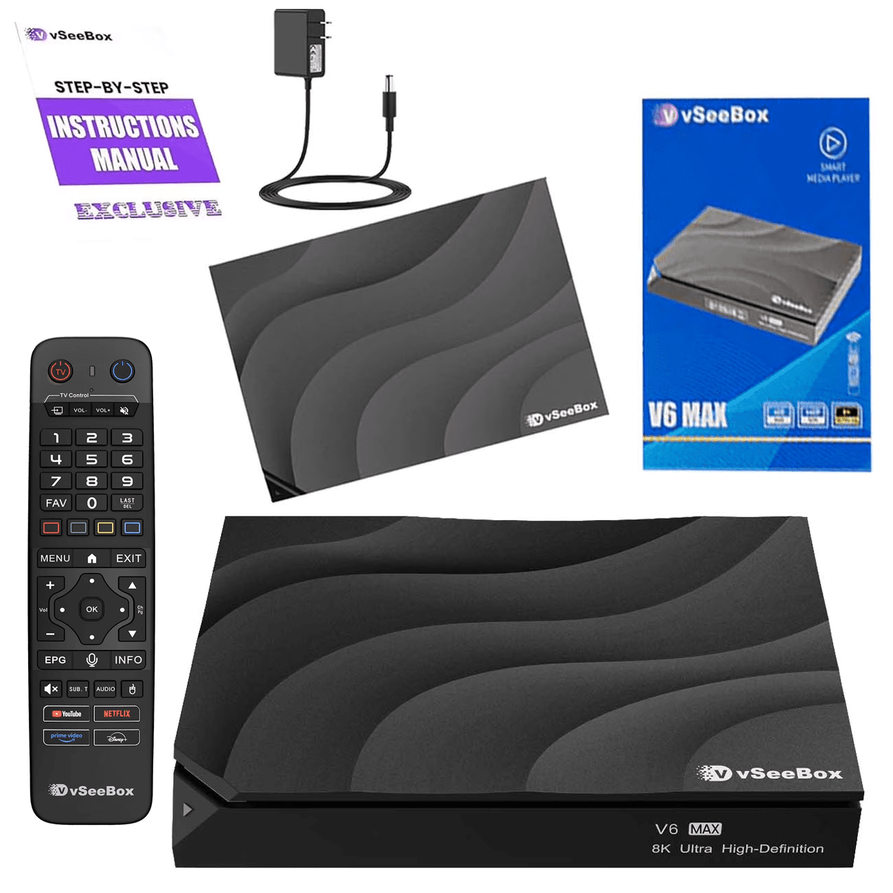 Newest Vseebox V6 Max Android TV Box 2025,4G RAM+64G ROM,Voice Remote ...