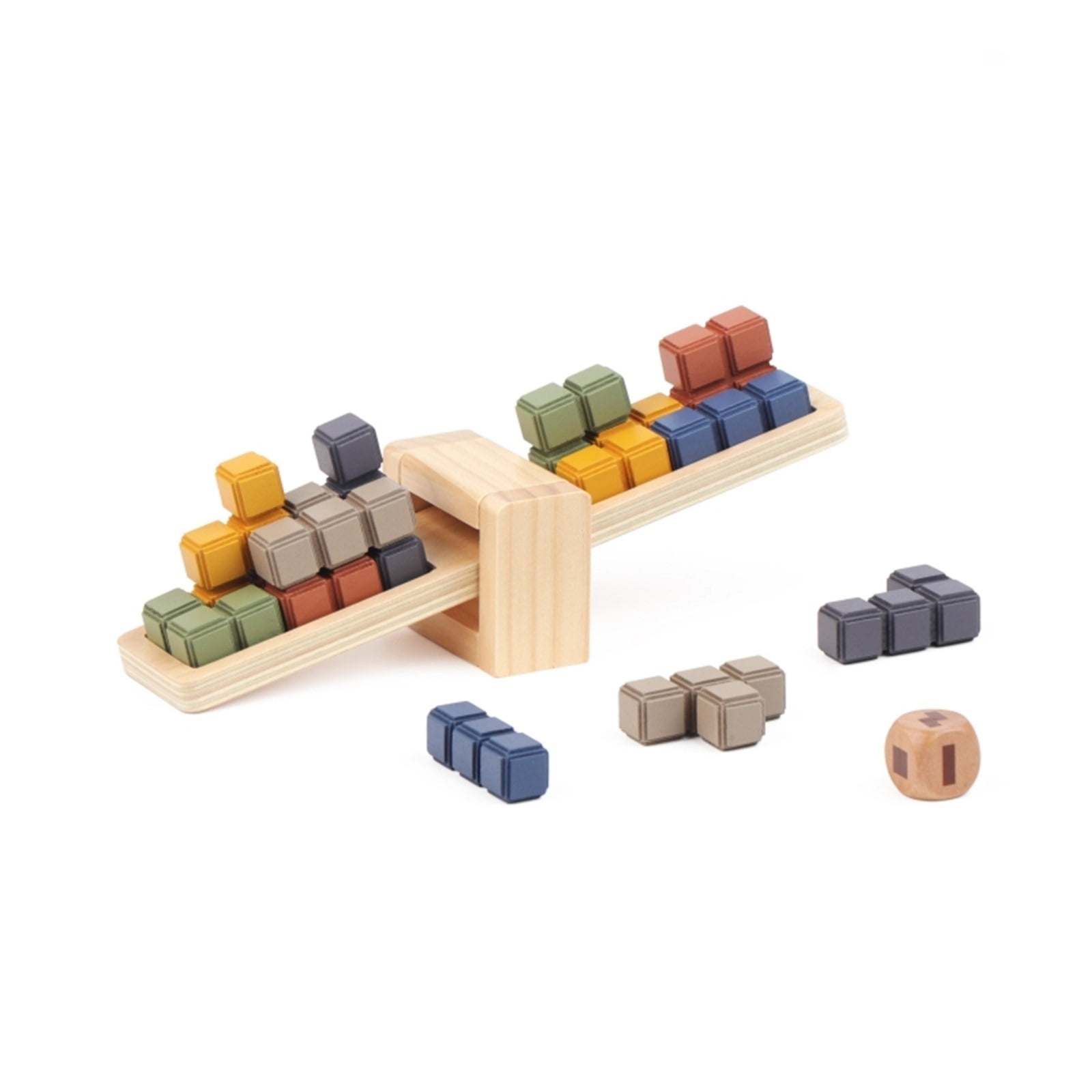Newest Wooden PK Seesaw Game Toy Educational Geometric Building Block ...