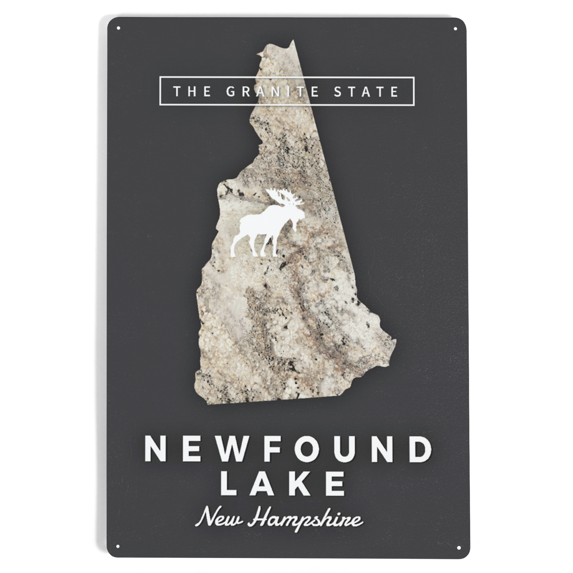 Newfound Lake, New Hampshire, Granite State Cutout (12x18 Aluminum Art ...