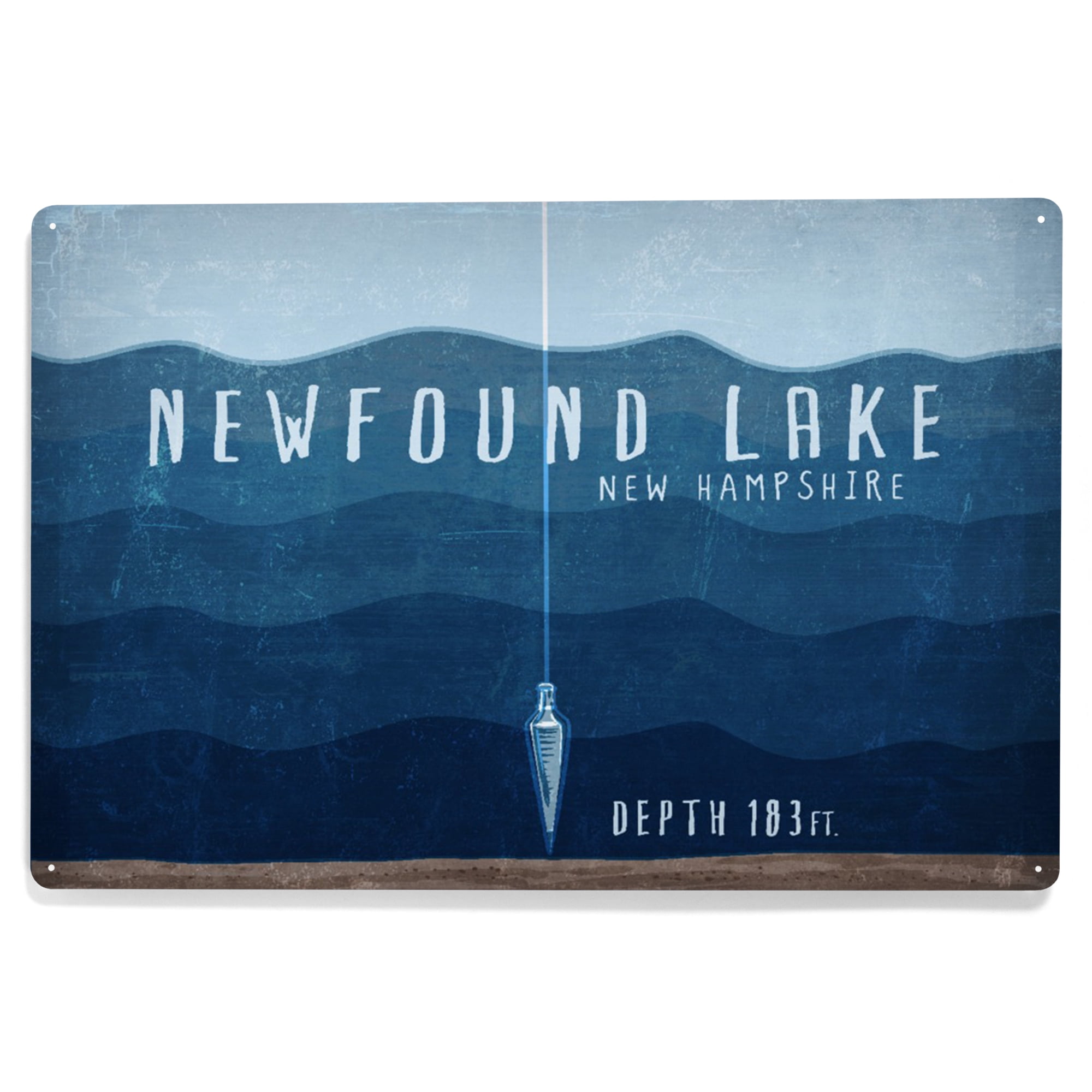 Newfound Lake, New Hampshire, Lake Essentials, Lake Depth (12x18 ...