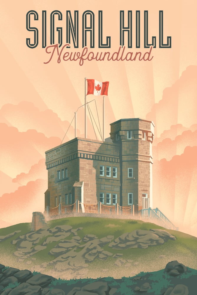 Newfoundland, Canada, Cabot Tower, Signal Hill, Litho (16x24 Giclee ...