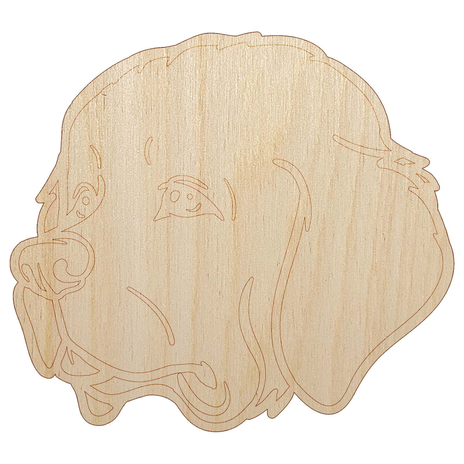 Newfoundland Dog Head Wood Shape Unfinished Piece Cutout Craft DIY ...
