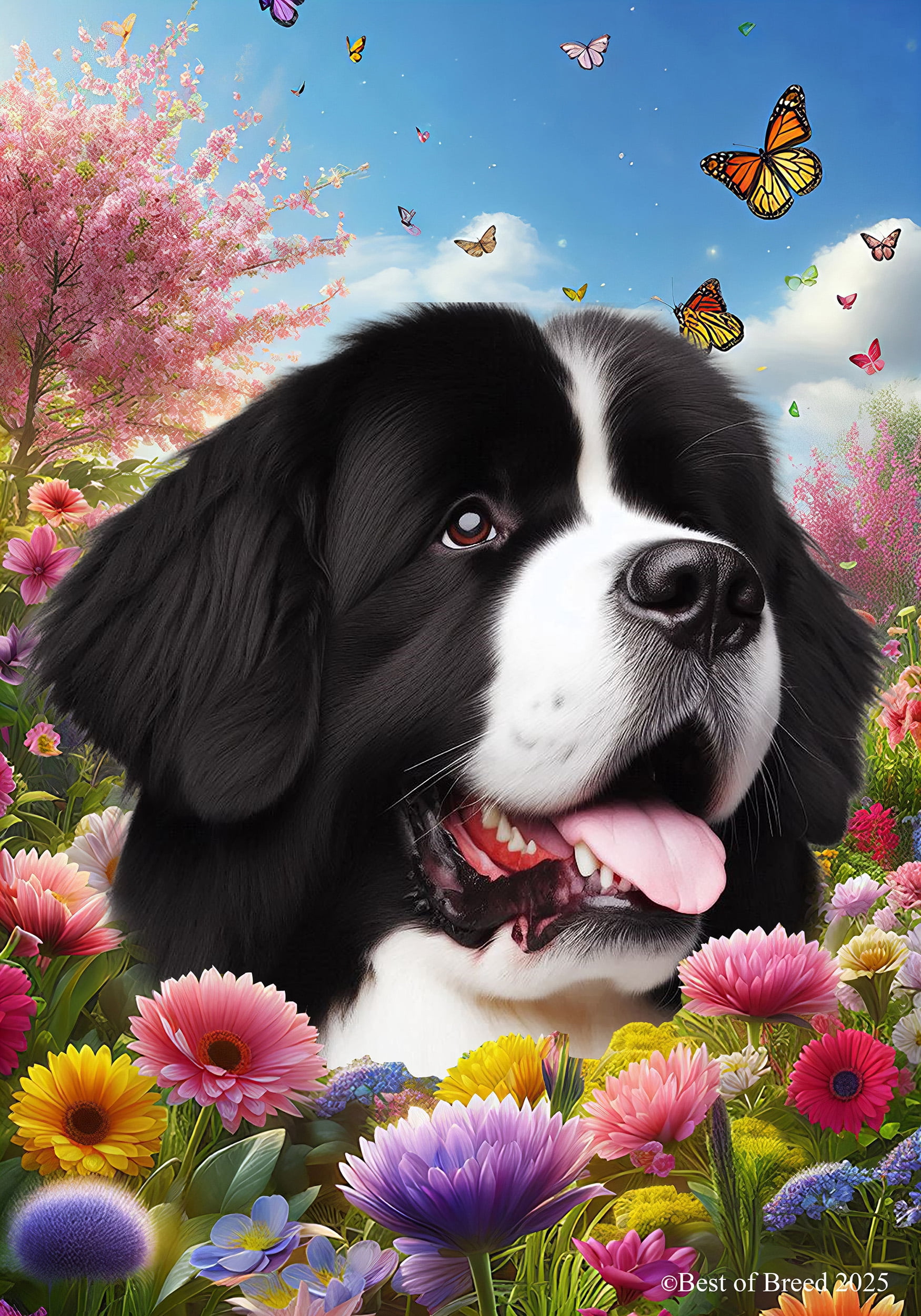 Newfoundland Landseer - Best of Breed Spring Butterfly Outdoor House ...