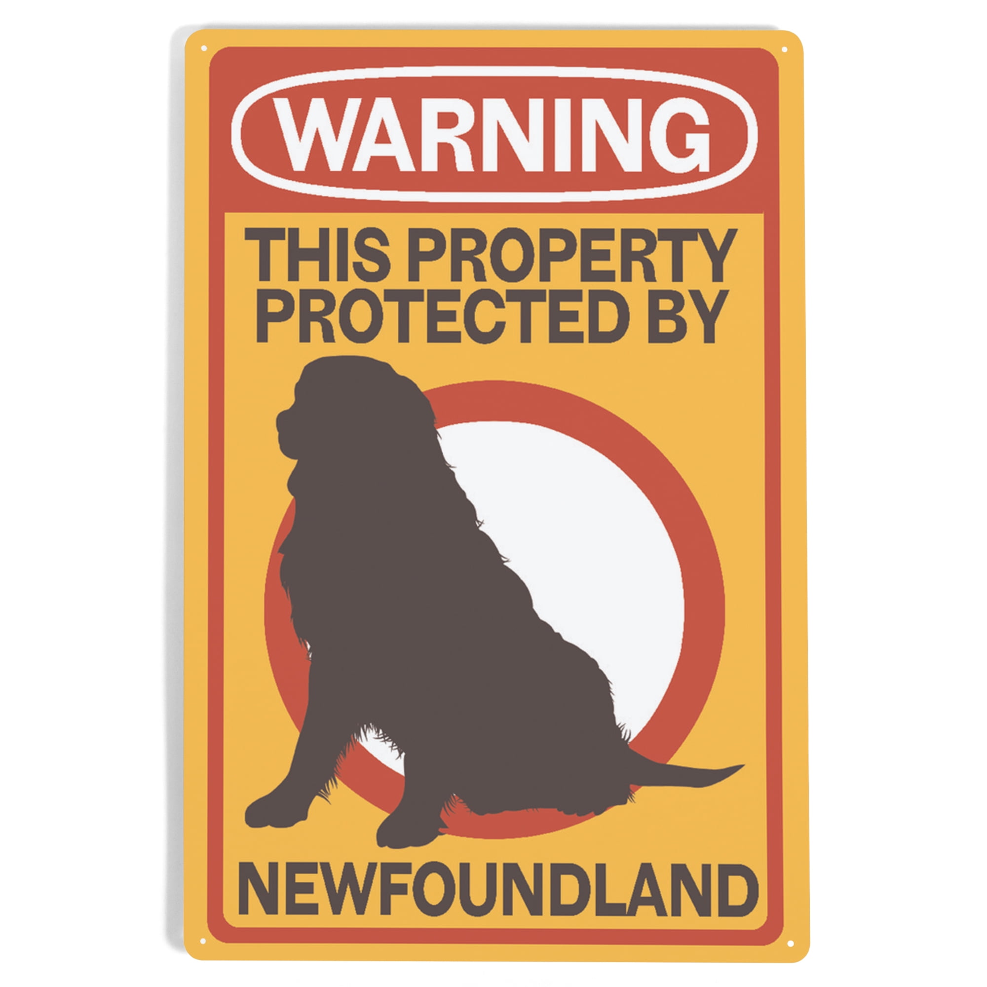 Newfoundland, Warning (12x18 Aluminum Art, Indoor Outdoor Metal Sign ...