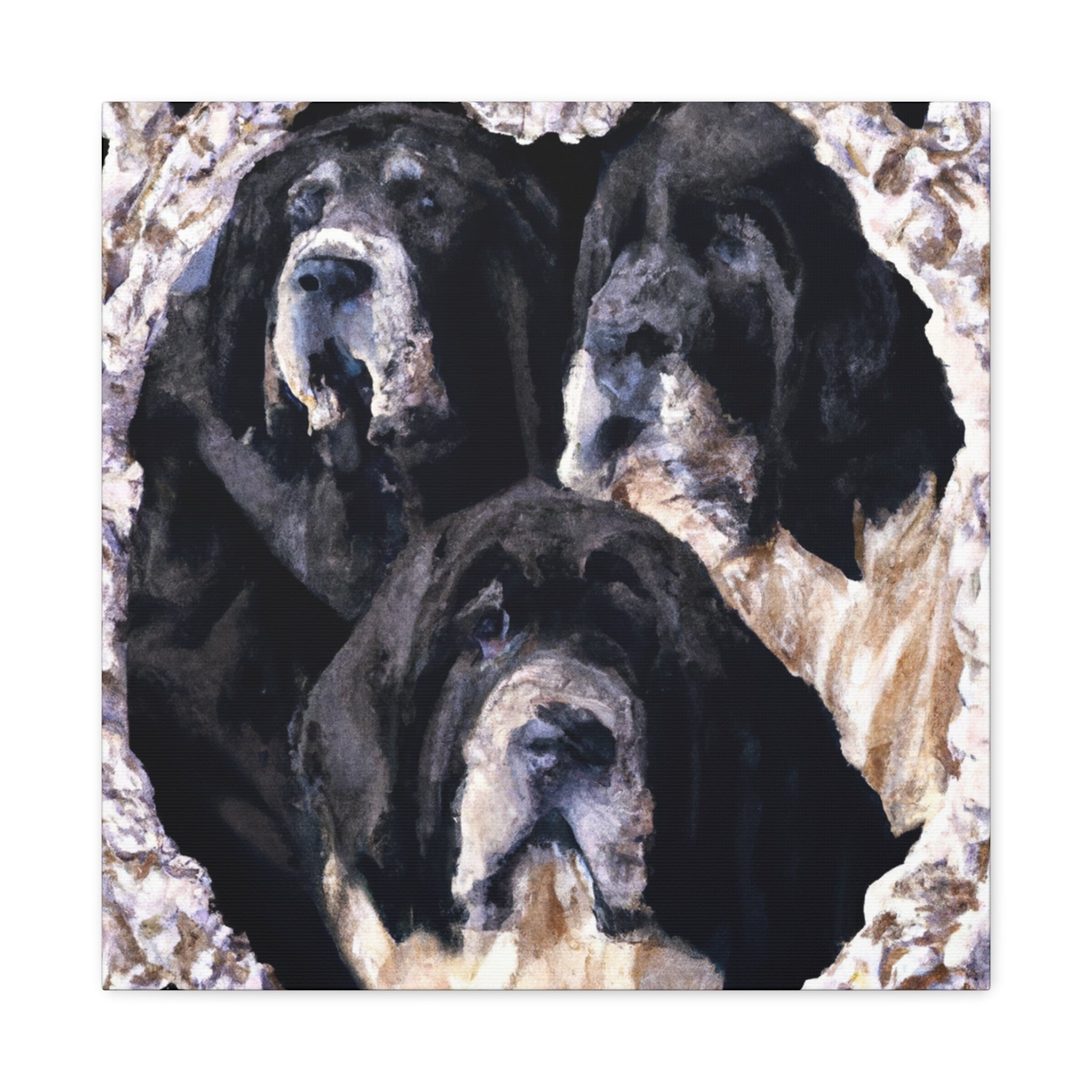 Newfoundlanders in Rococo - Canvas - Walmart.com