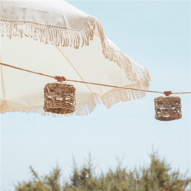 Newgarden Outdoor Shaded String Light Alba, Solar, Jute Cable 26 ft 10x ...