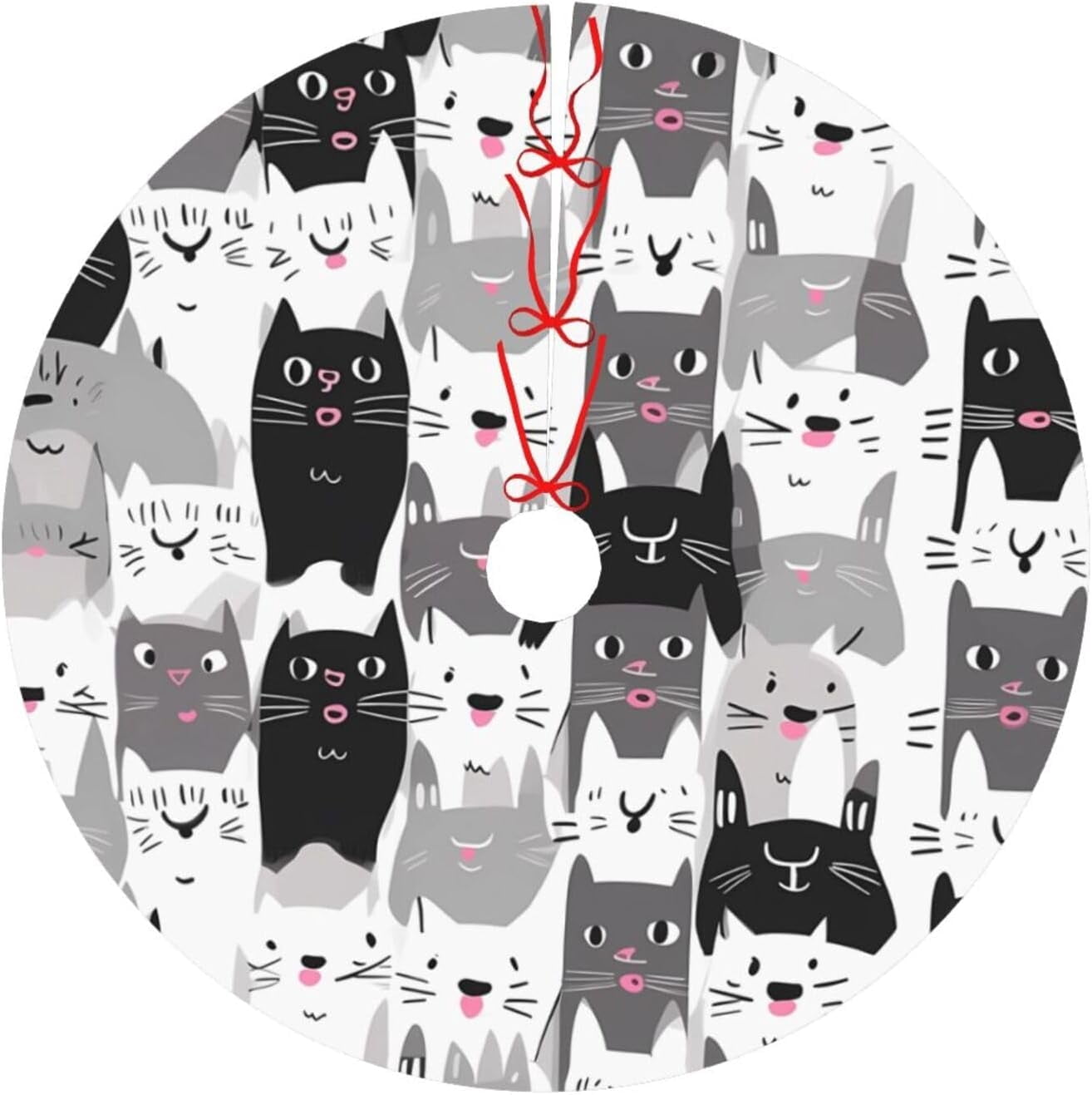 Newhomestyle Cartoon Cute Cat Kitten Christmas Tree Skirts 48", Xmas ...