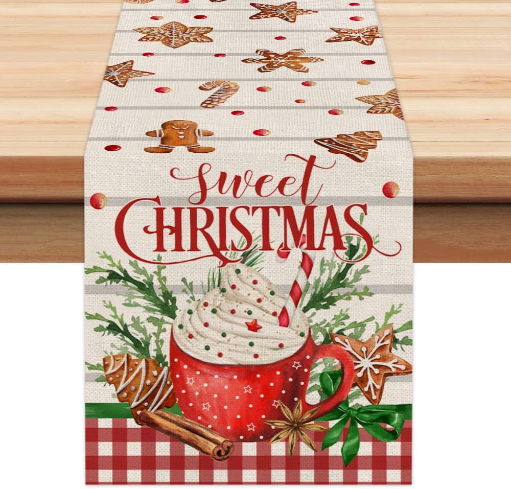 Newhomestyle Christmas Decorations Gingerbread Man Table Runner ...