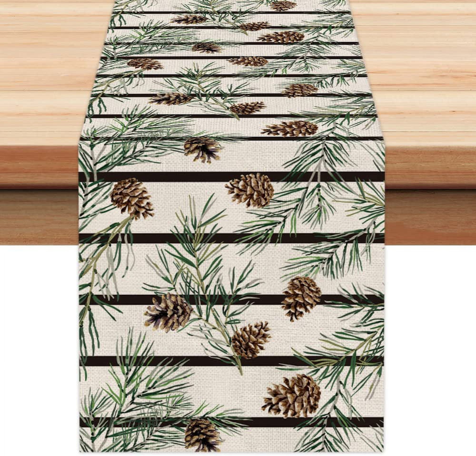 Newhomestyle Christmas Decorations Pine Needles Stripes Table Runner ...