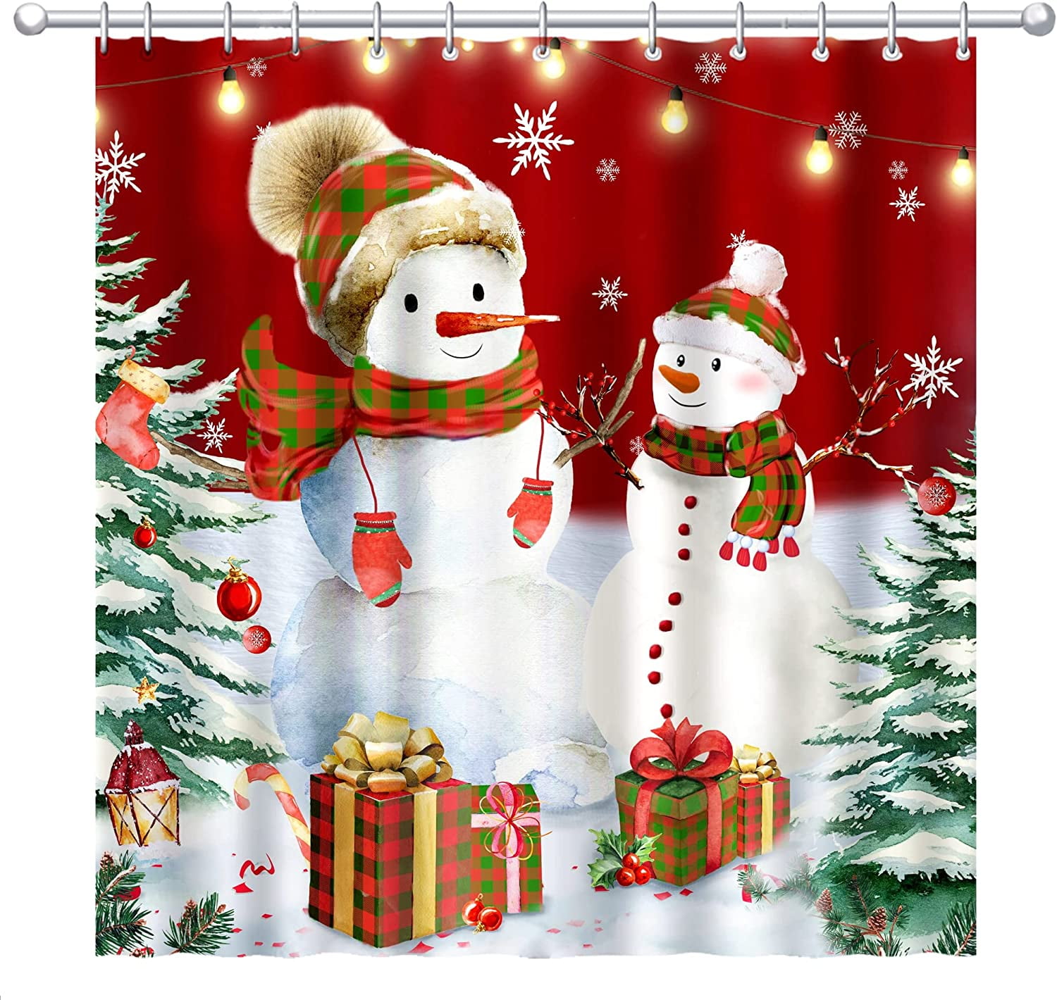 Newhomestyle Christmas Shower Curtain, Snowman Merry Christmas Shower ...