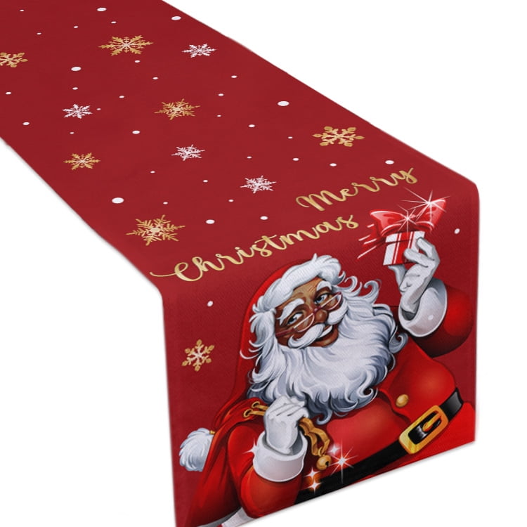 Newhomestyle Christmas Table Runner Santa Claus Snowman Table Runners ...