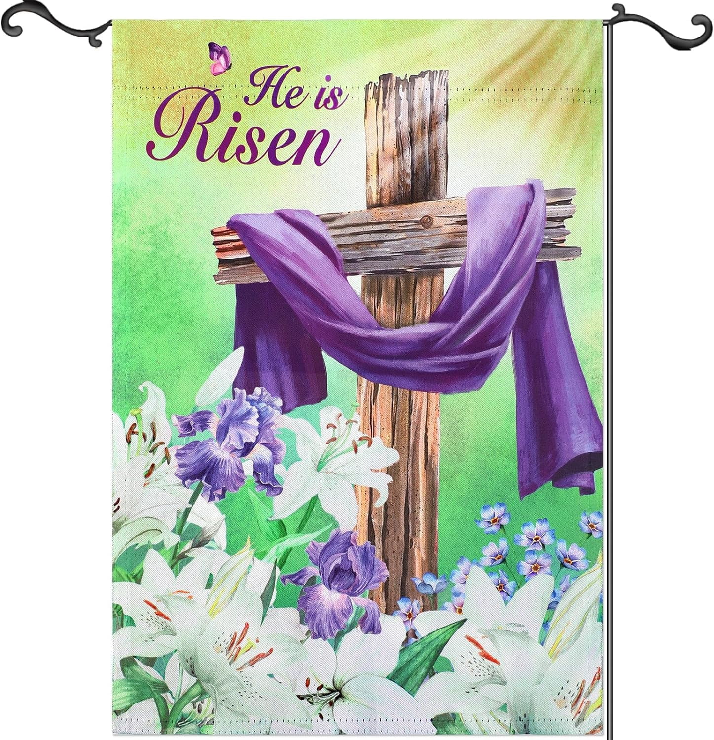 Newhomestyle Easter Garden Flag, 12x18 inch He is Risen Spring Easter ...