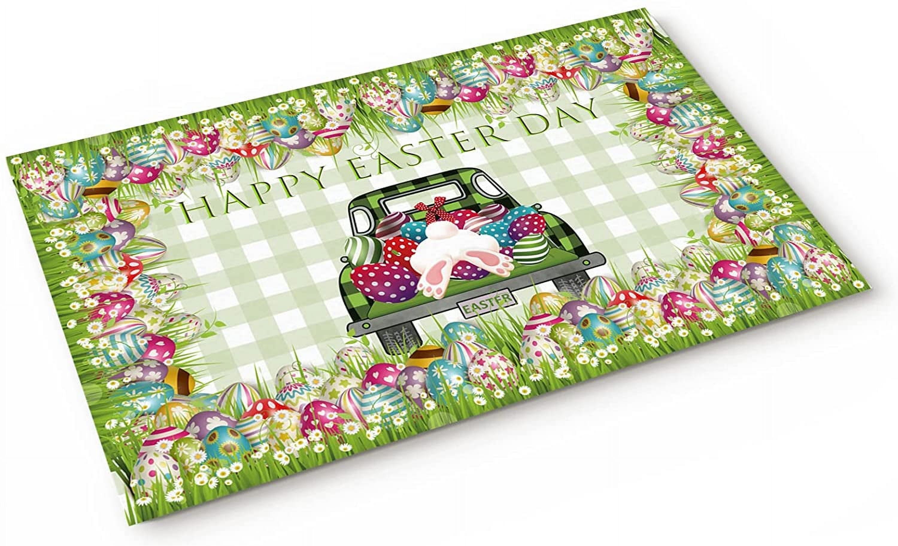 Newhomestyle Happy Easter Doormats Rugs for Indoors, Vintage Farm ...