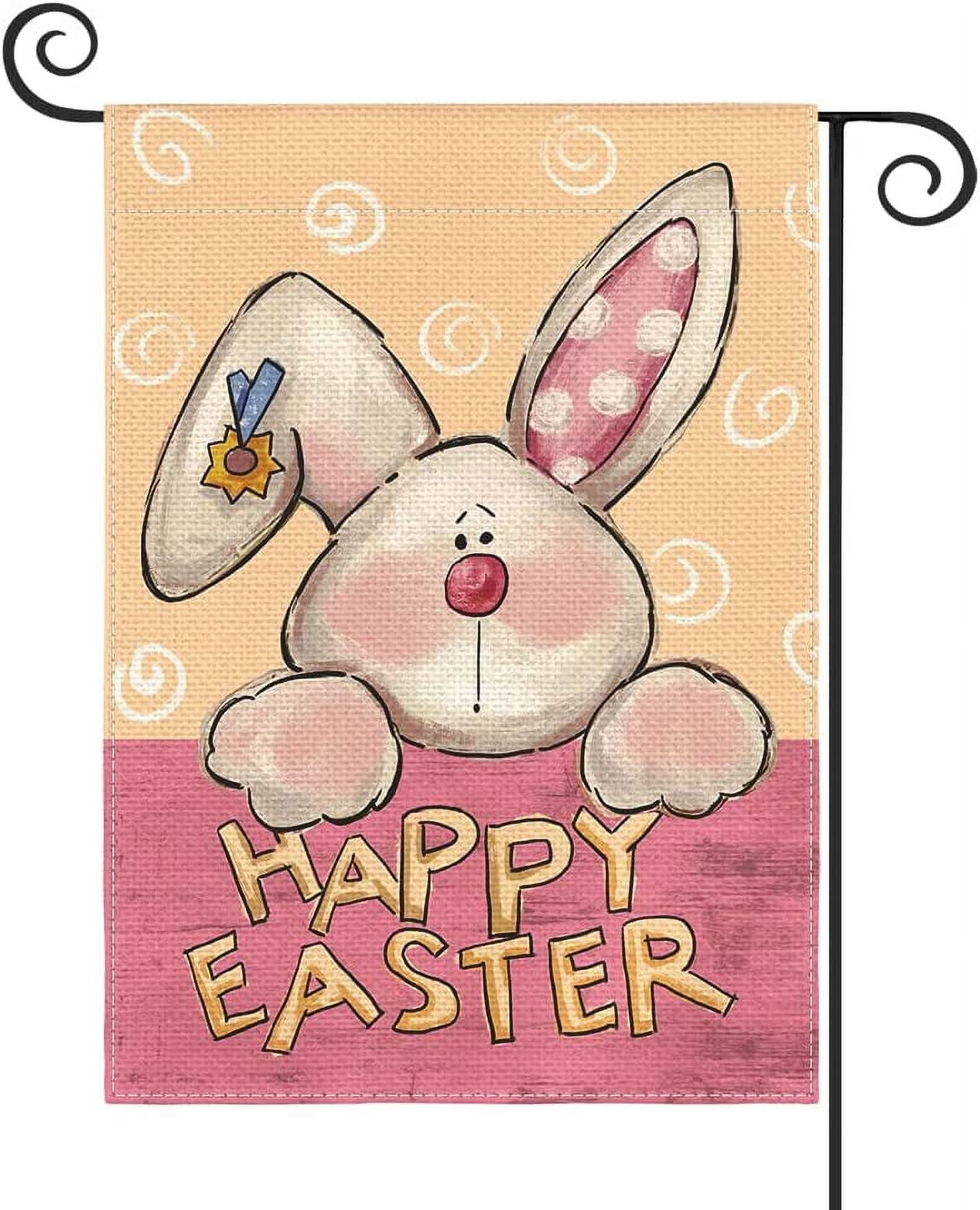 Newhomestyle Happy Easter Garden Flag 12x18 Inch Double Sided Outside ...