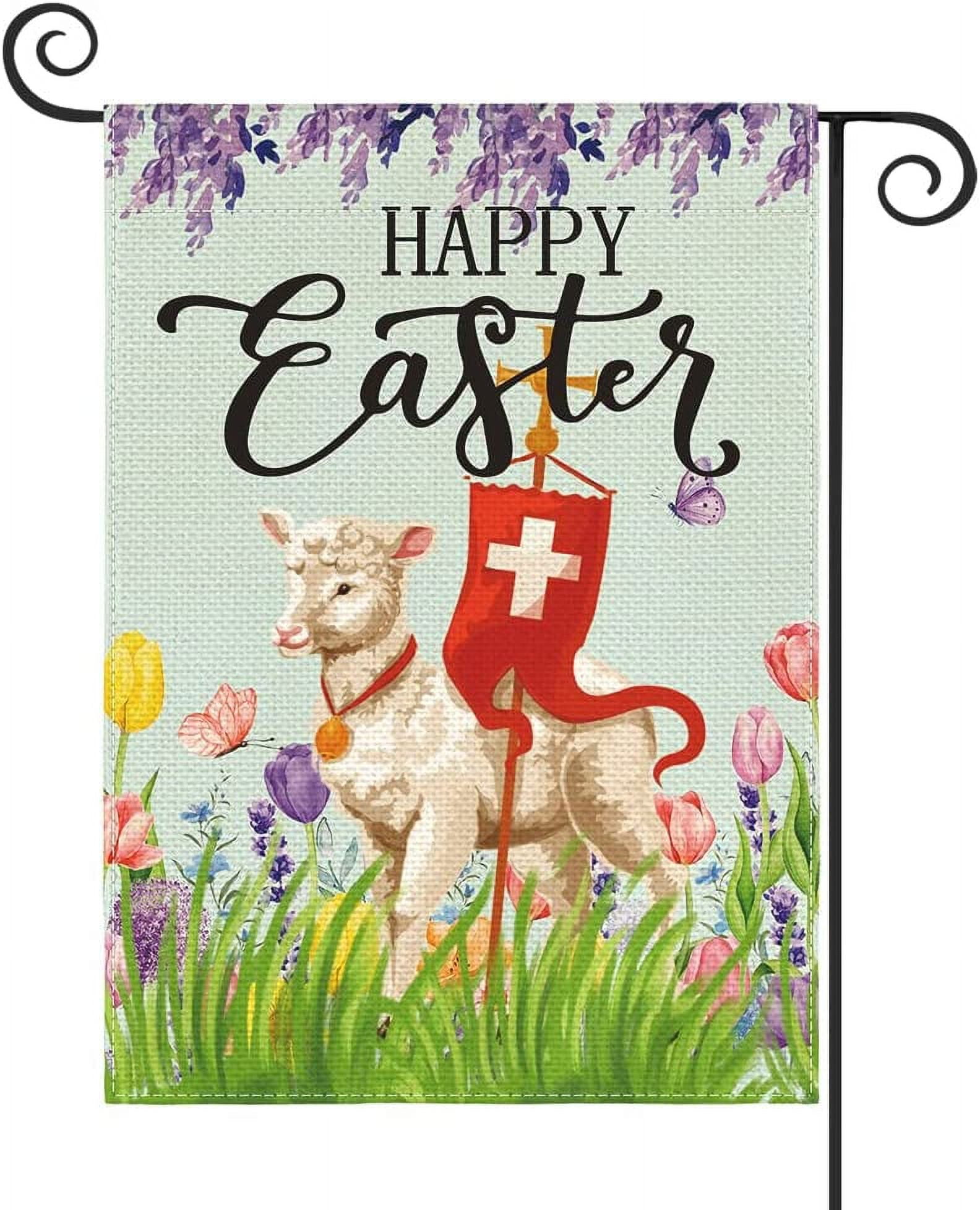 Newhomestyle Happy Easter Lamb of God Garden Flag 12x18 Inch Double ...