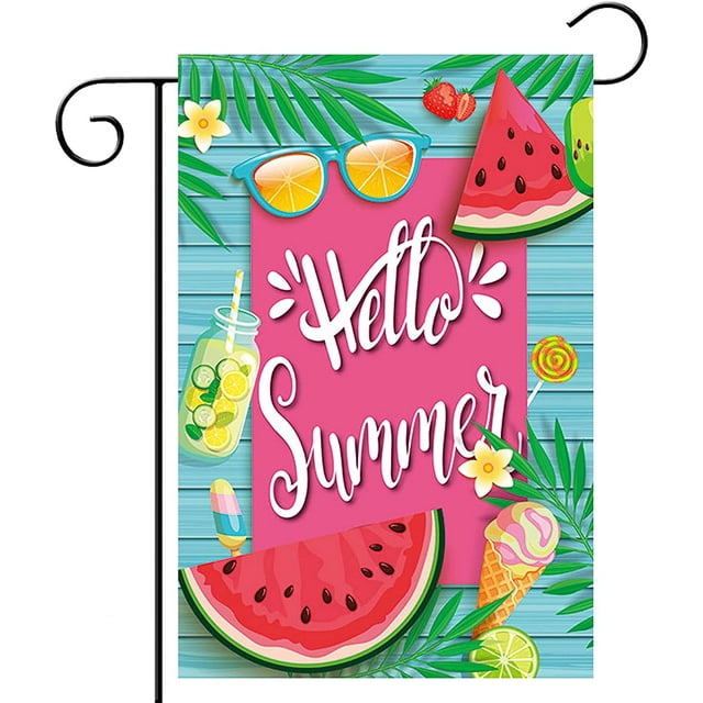 Newhomestyle Hello Summer Watermelon Garden Flags for Outside 12x18 ...