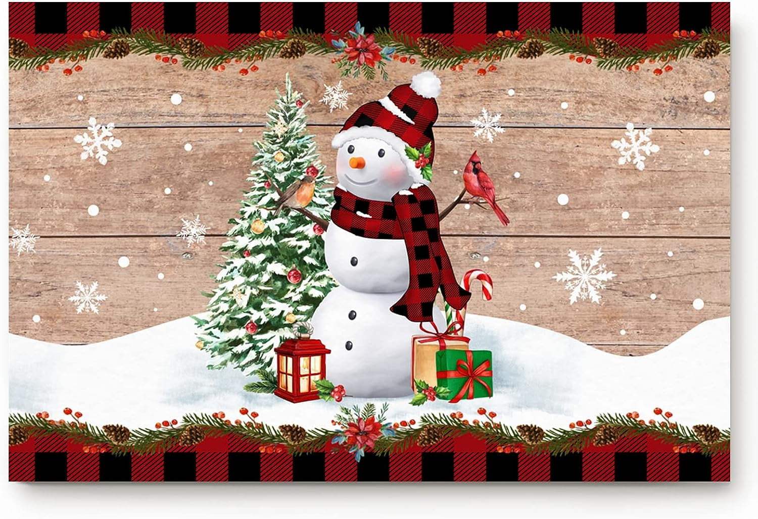 Newhomestyle Indoor Doormat Front Door Mat,Funny Snowman Snowflake ...