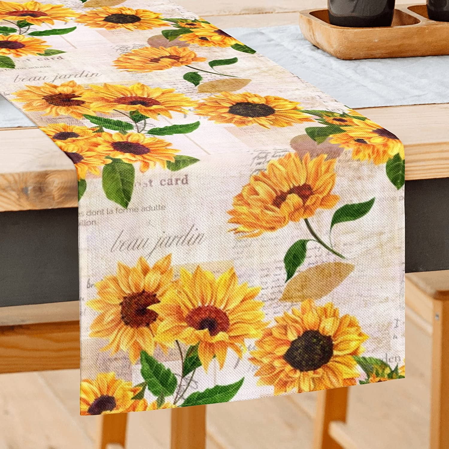 Newhomestyle Sunflower Table Runner,Farmhouse Kitchen Decor for Home ...