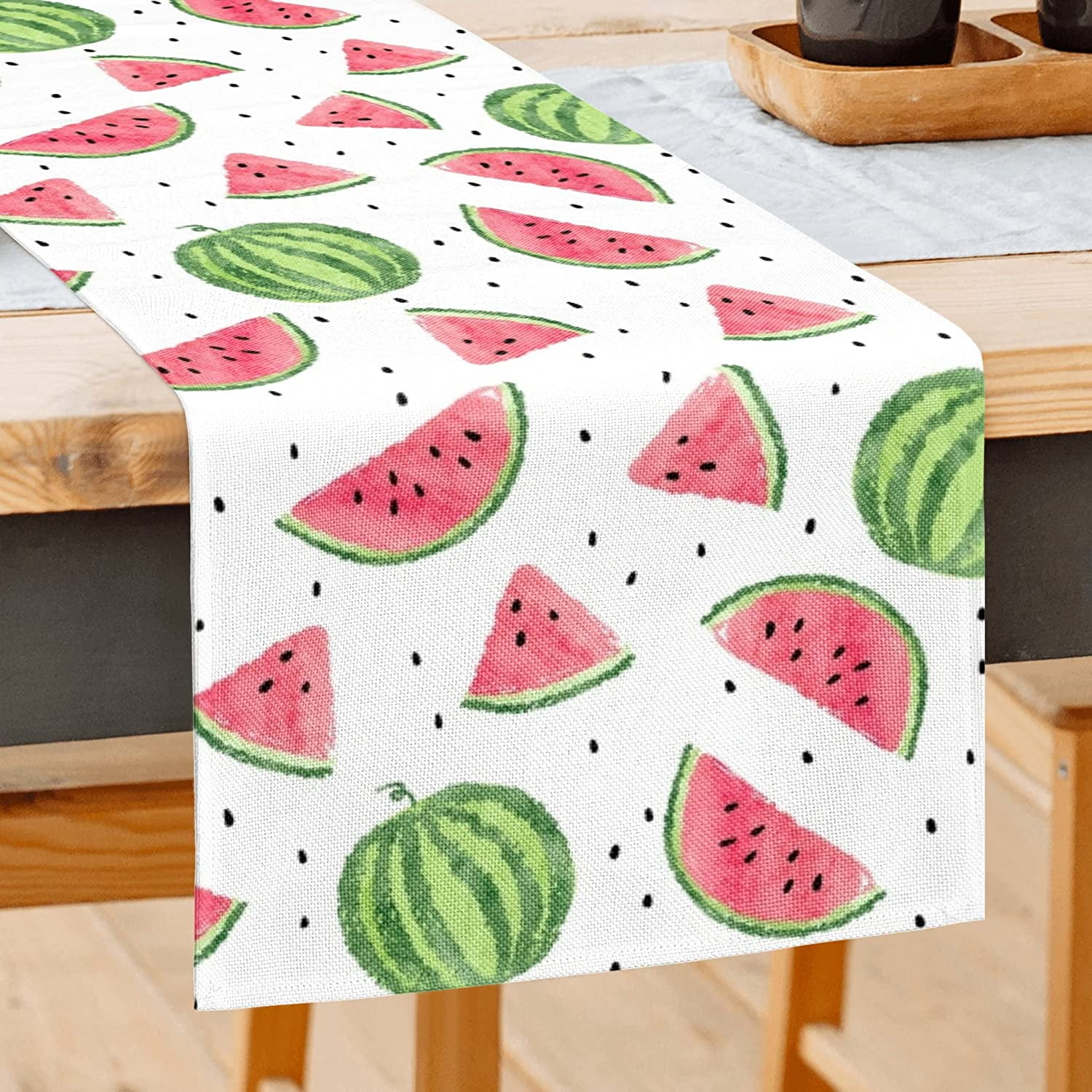 Newhomestyle Watermelon Linen Table Runner for Farmhouse Kitchen ...