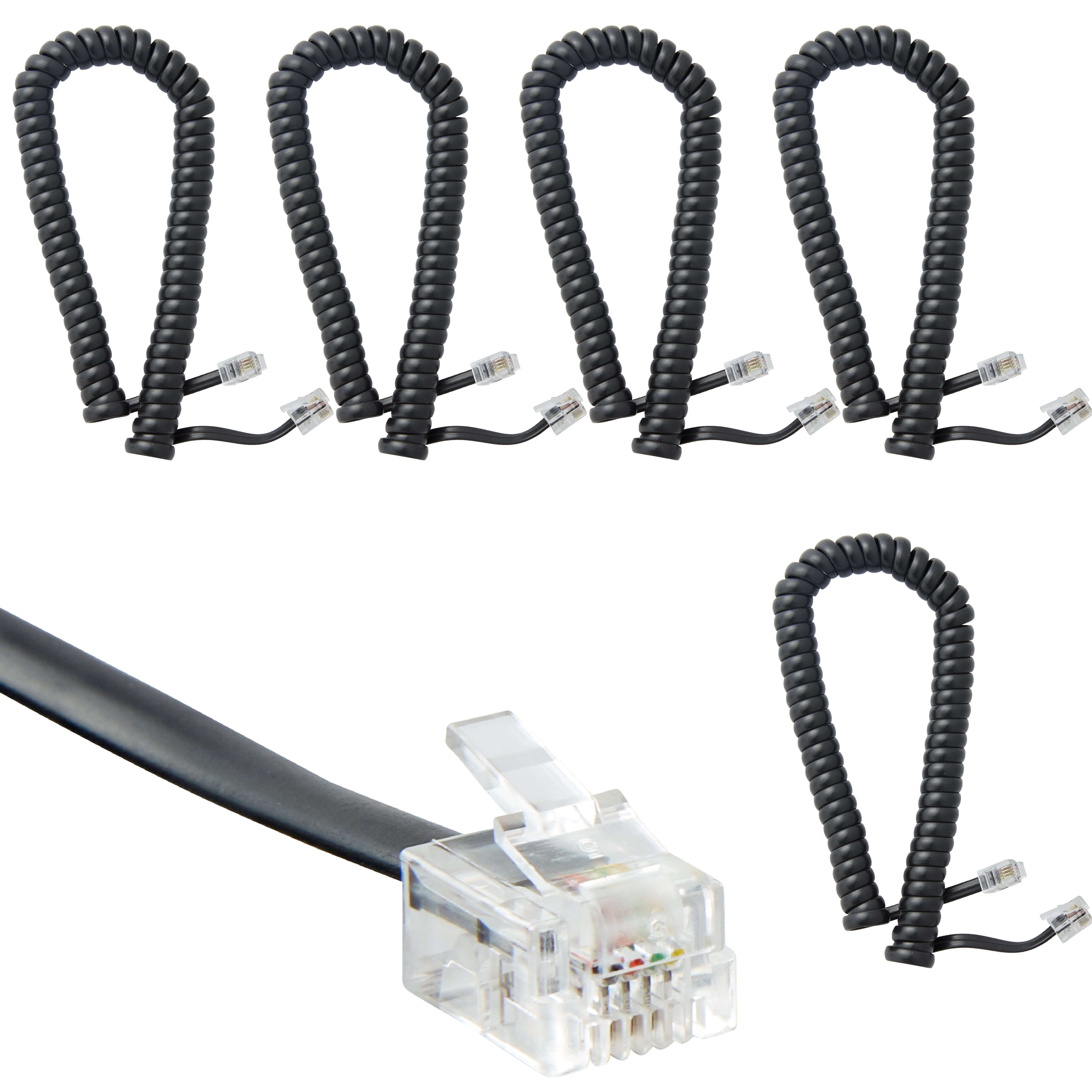 Newhouse Hardware 7 ft Uncoiled/1.33 ft Coiled Telephone Handset Cord ...