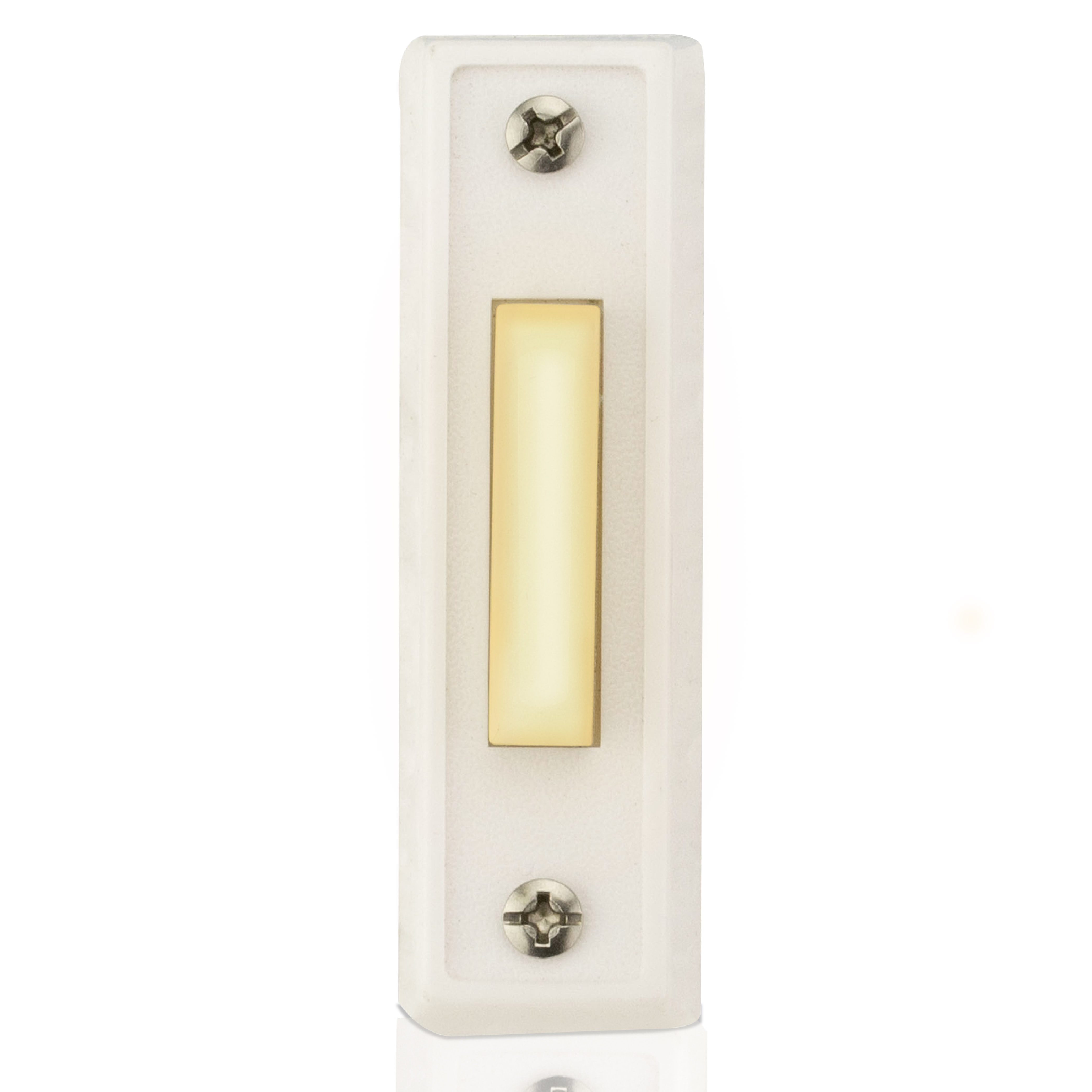 Newhouse Hardware Rectangular Lighted Wired Doorbell Push Button, White ...