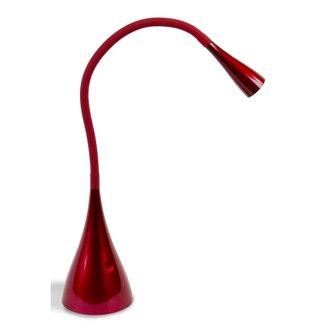 Newhouse Lighting 28 in. Gooseneck Red LED Desk Lamp with USB Charging ...