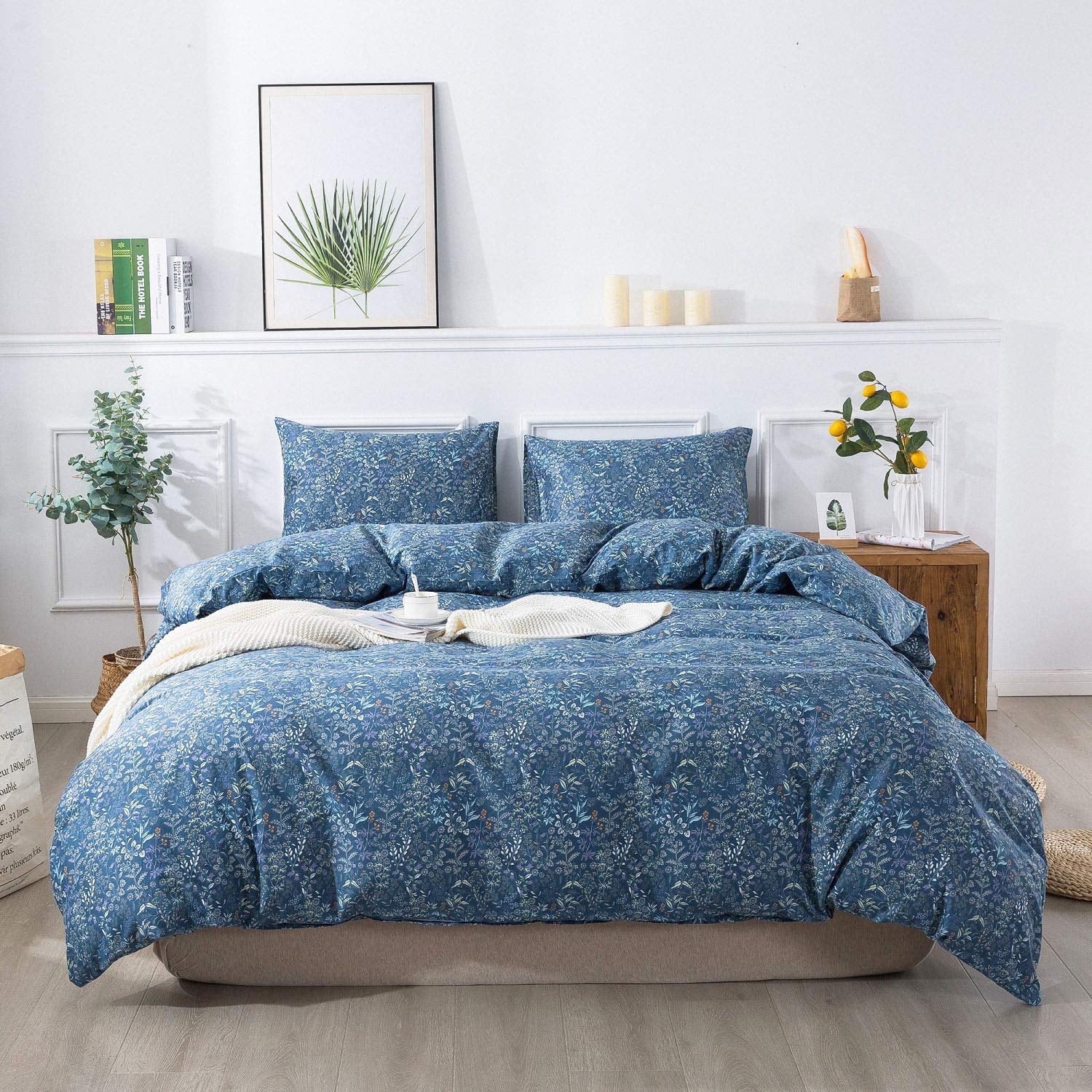 NEWLAKE Duvet Cover Set - 100% Cotton Comforter Cover, Soft and ...