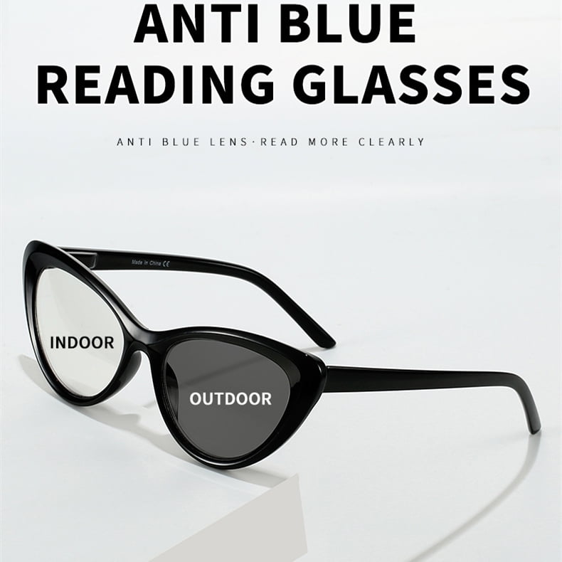 Newliyin Photochromic Reading Glasses with Blue Light Blocking Cat Eye ...