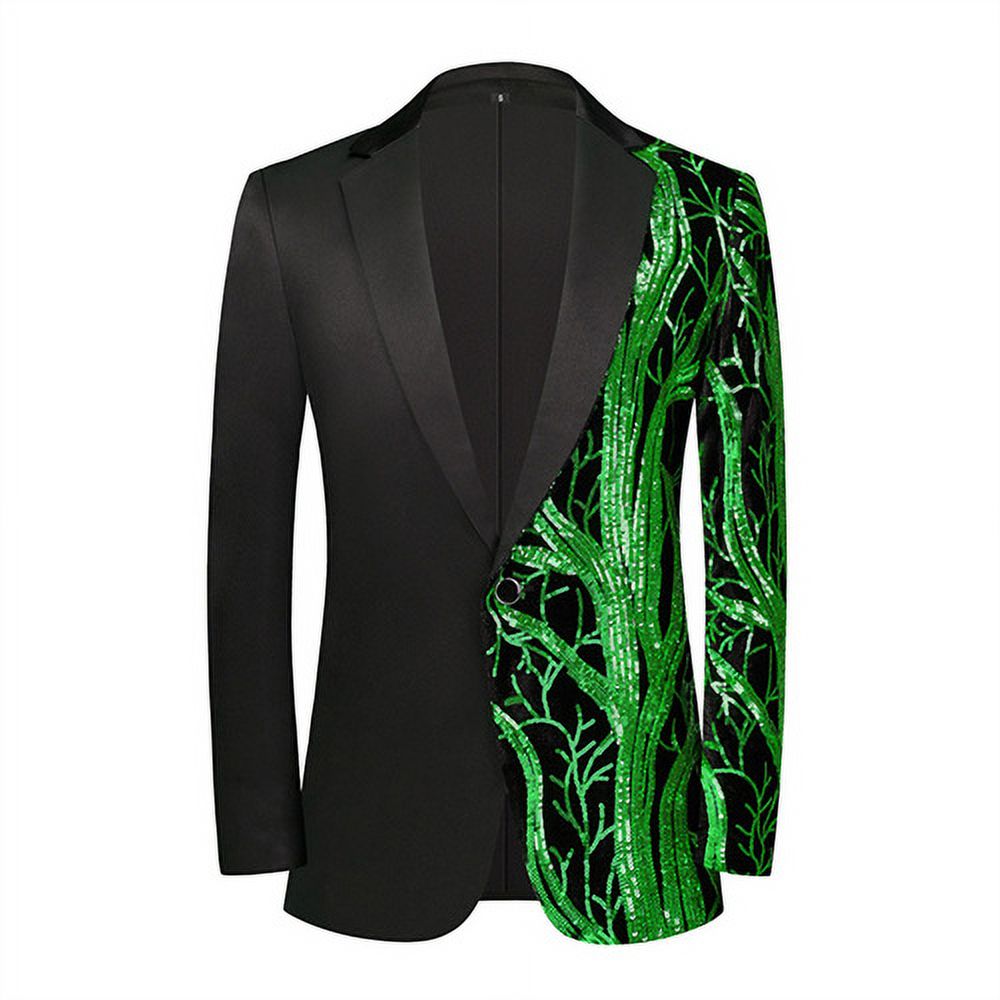 Newly Arrived Men Luxurious Sequin Suit Jacket Gold / Purple / Green ...