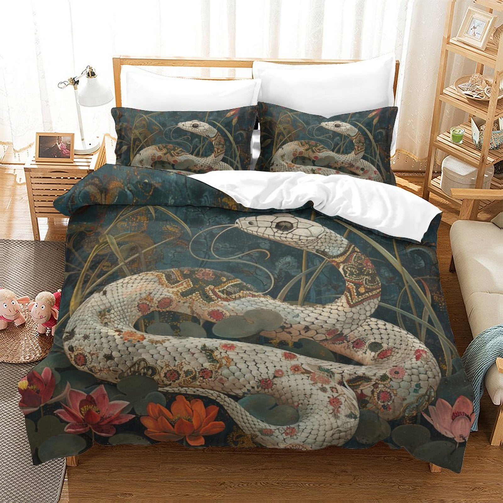 Newly Design Bedroom Decor Vintage Snake Comforter Cover Set Home ...