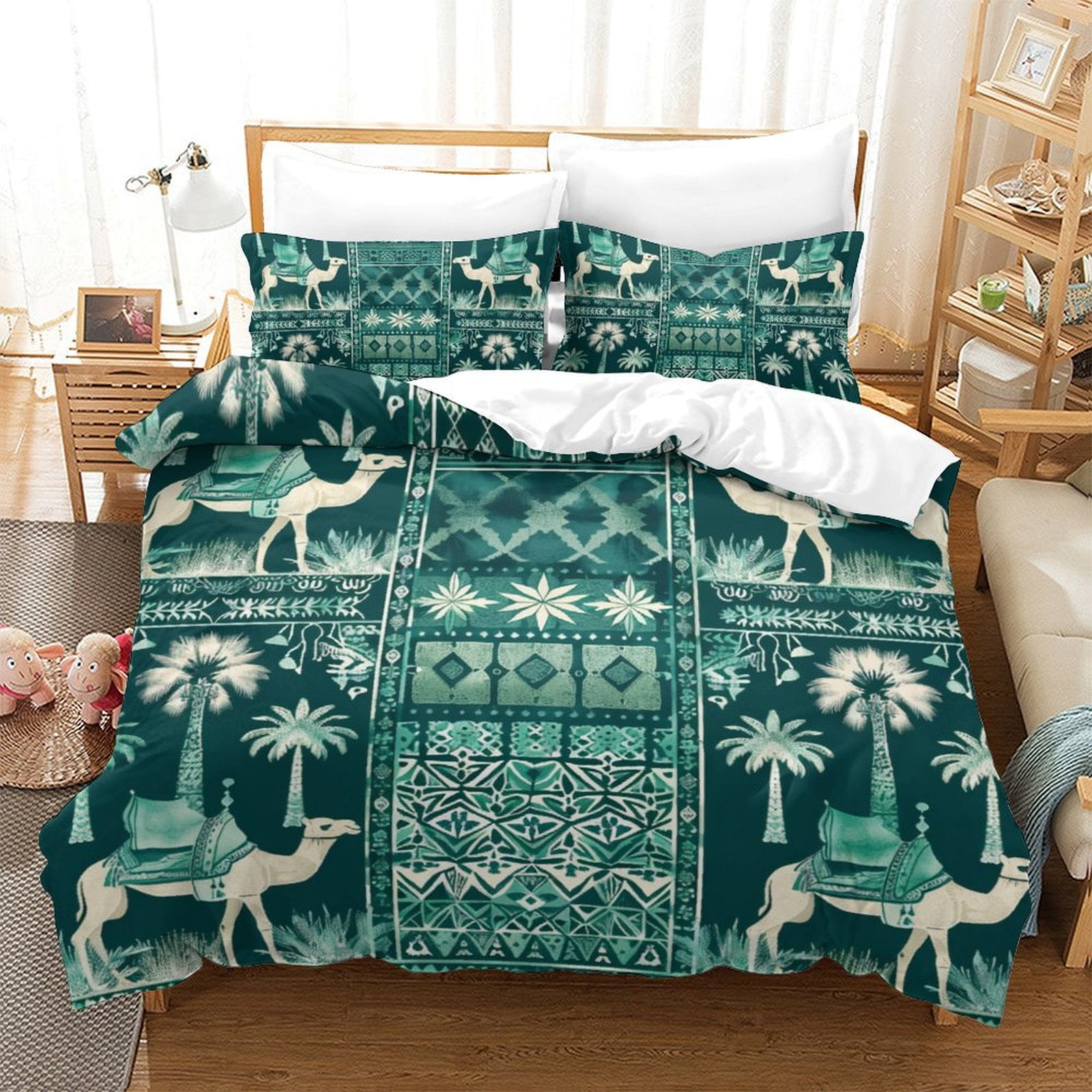 Newly Design Camel Castle Palm Printed Bedspreads Kids Adult Duvet ...
